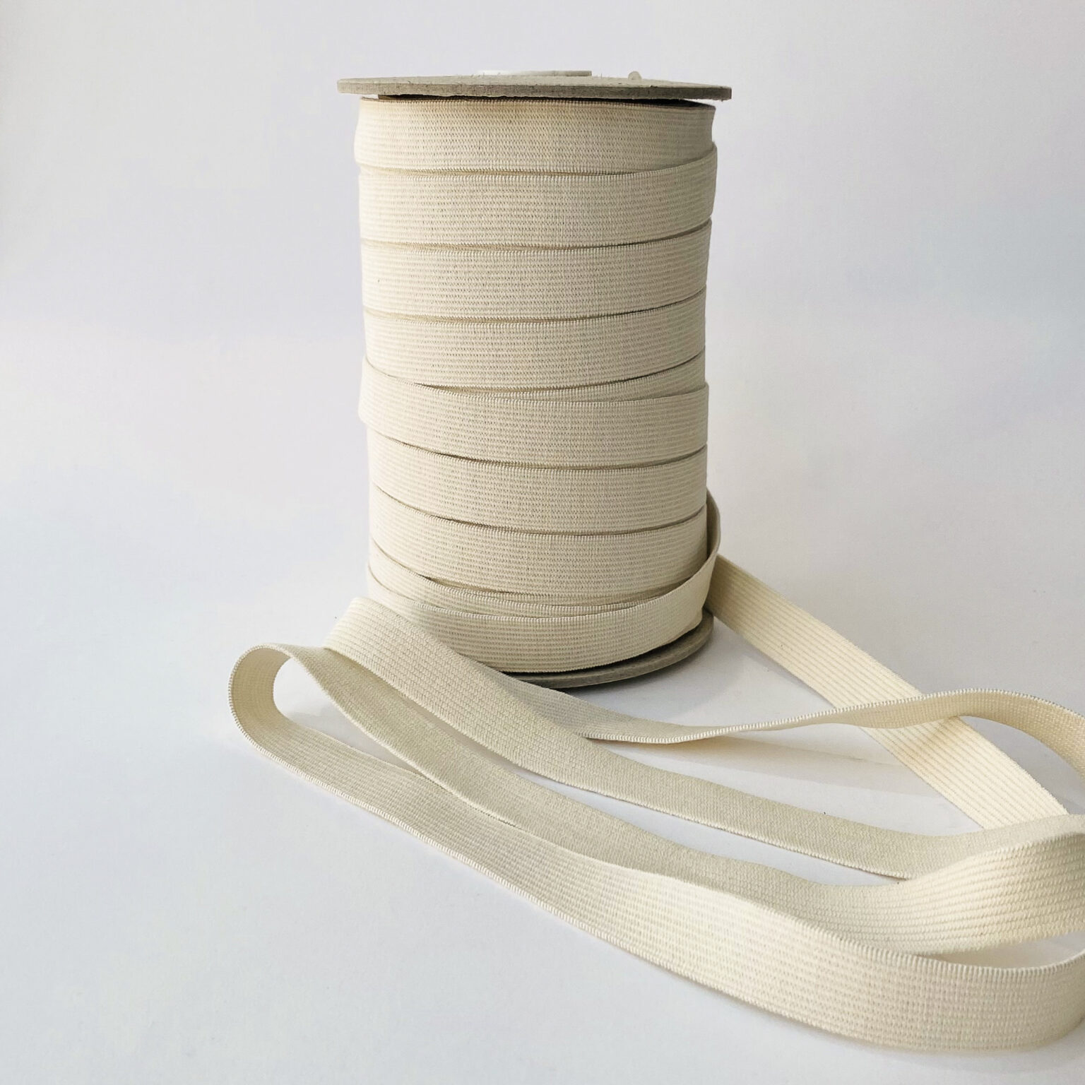 18mm Ecru Organic Cotton Elastic - James Tailoring Sustainable Haberdashery