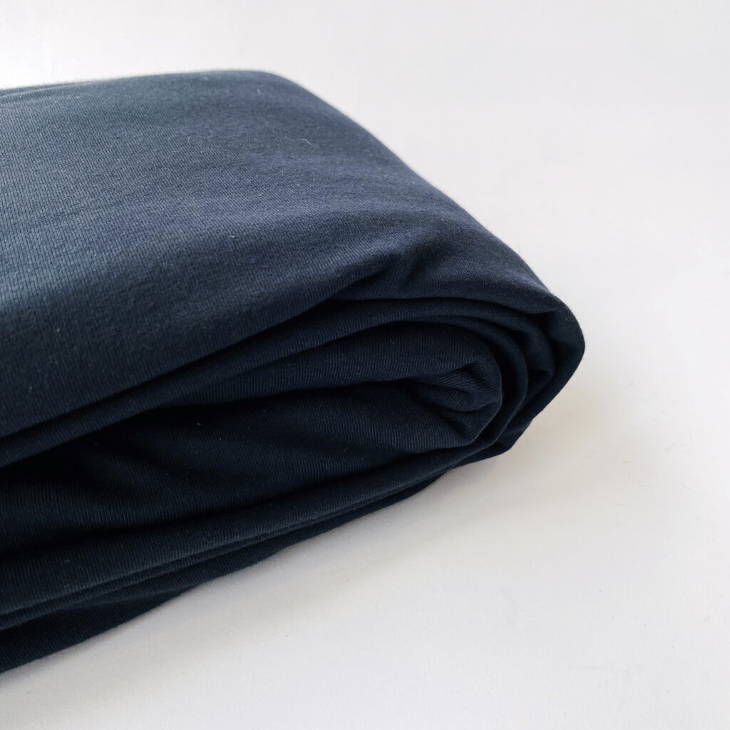 Navy Organic Stretch Cotton Jersey by Bo Weevil - James Tailoring ...